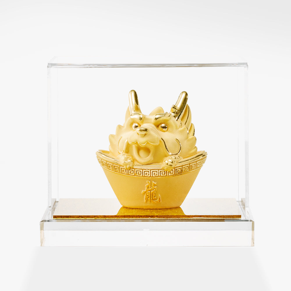Smiling Dragon Ingot – Gold Art