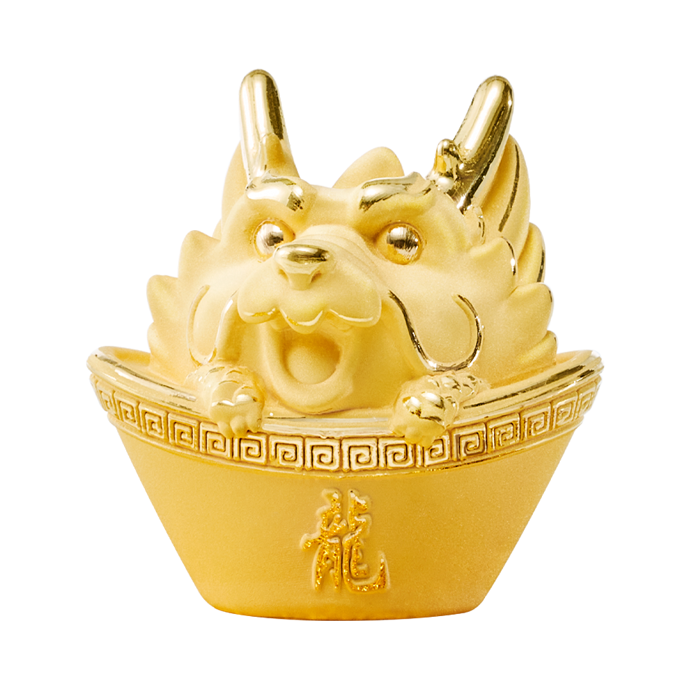 Smiling Dragon Ingot – Gold Art